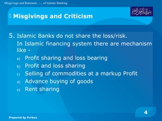 Misgiving, rationale, philosophy of islamic banking | PPT