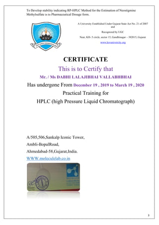 HPLC Drugs Analysis Report | PDF