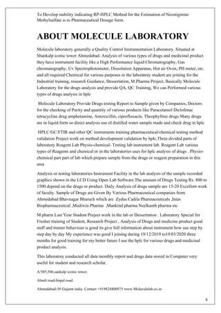 HPLC Drugs Analysis Report | PDF