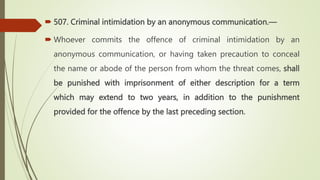 18 OF CRIMINAL INTIMIDATION, INSULT AND ANNOYANCE.pptx