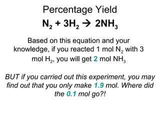 Percent Yield Equation