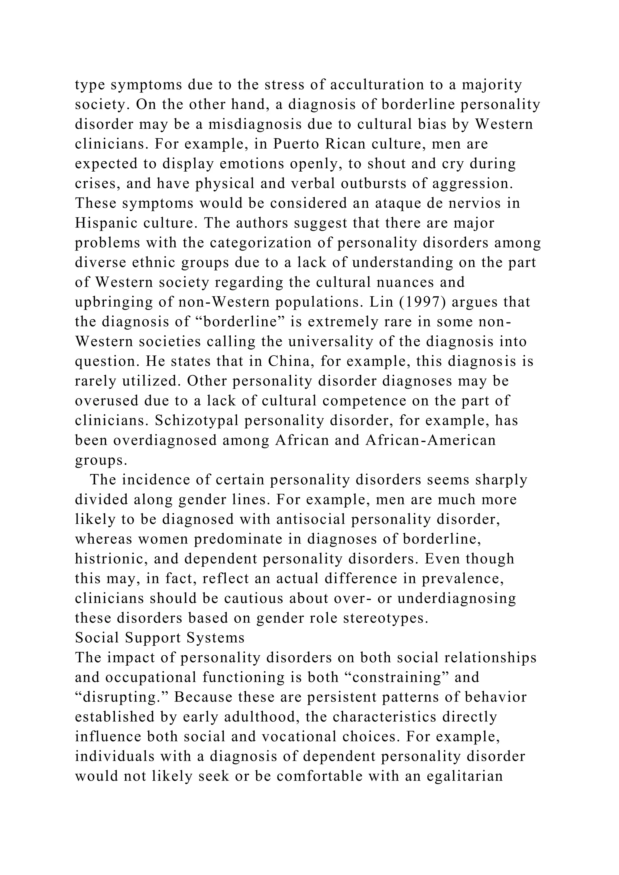18 Personality DisordersDisordersThe diagnoses in this chapter.docx