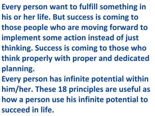 18 principles for successful life | PPT