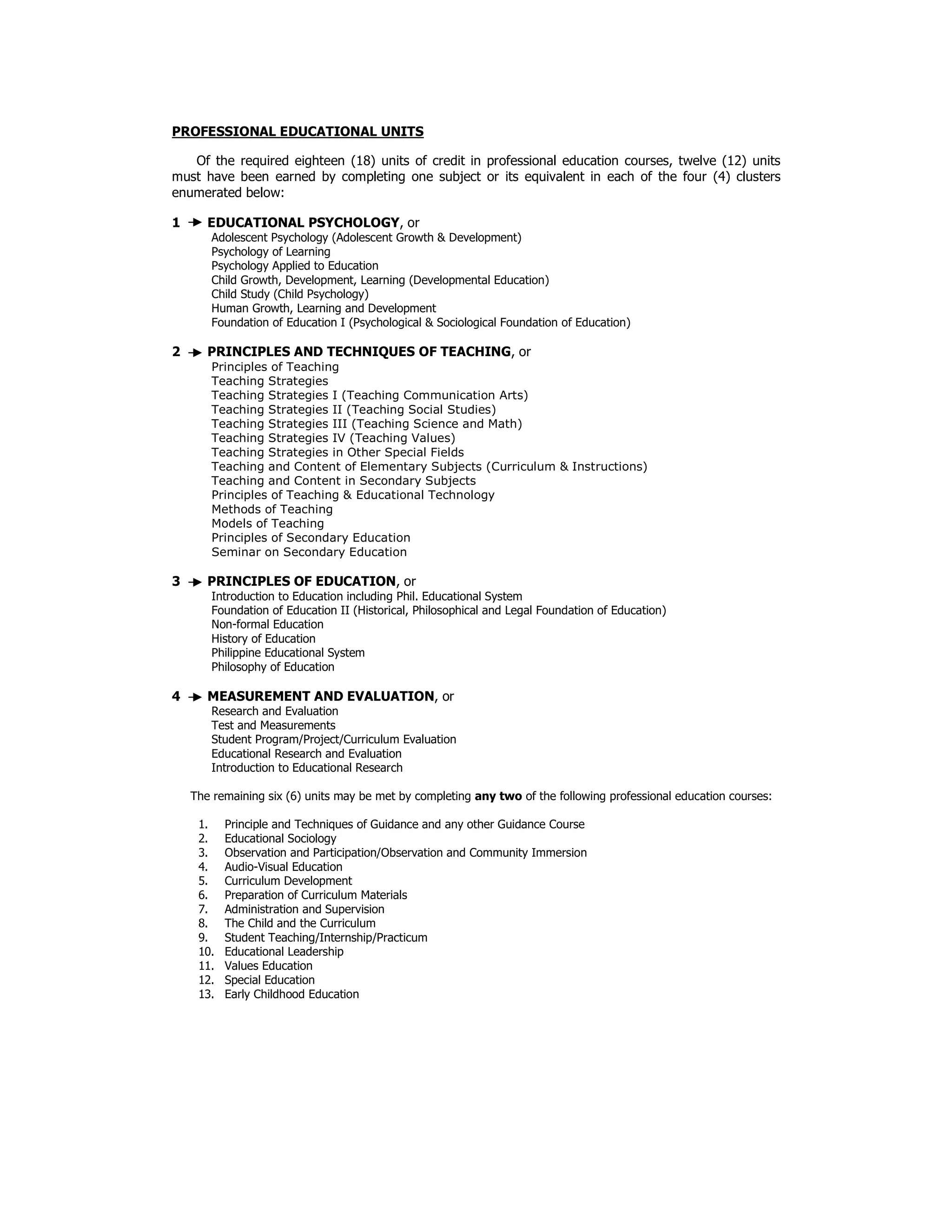 18 prof educ units | PDF