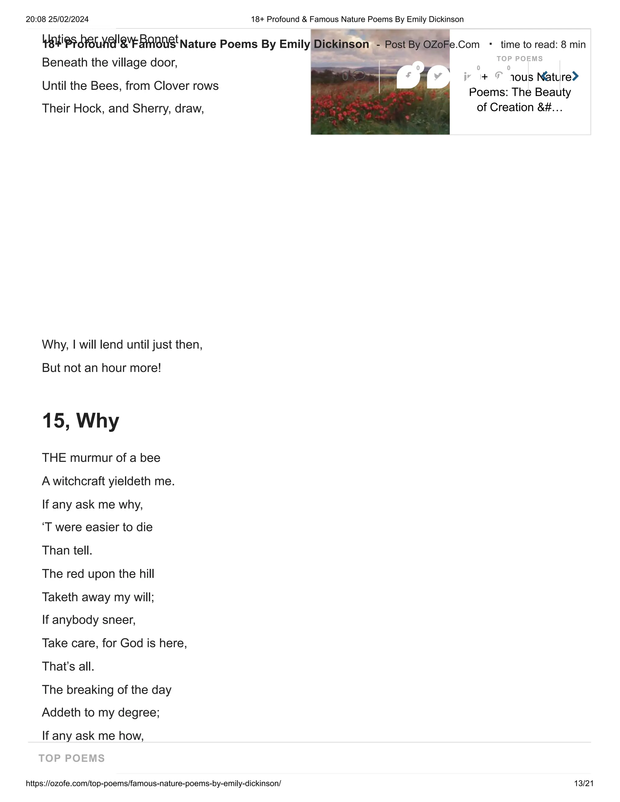 18+ Profound & Famous Nature Poems By Emily Dickinson.pdf