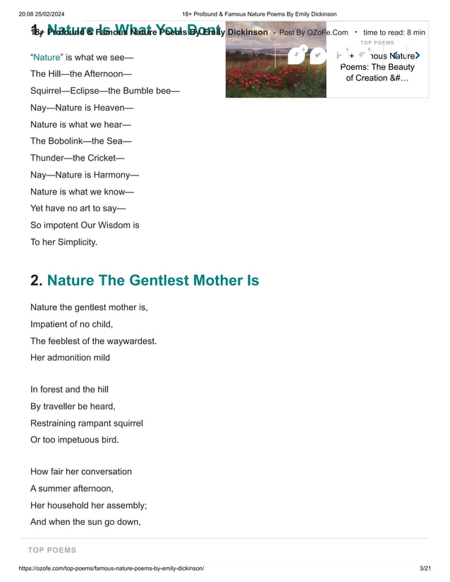 18+ Profound & Famous Nature Poems By Emily Dickinson.pdf