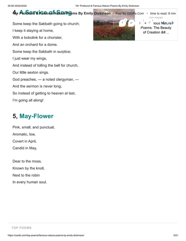 18+ Profound & Famous Nature Poems By Emily Dickinson.pdf