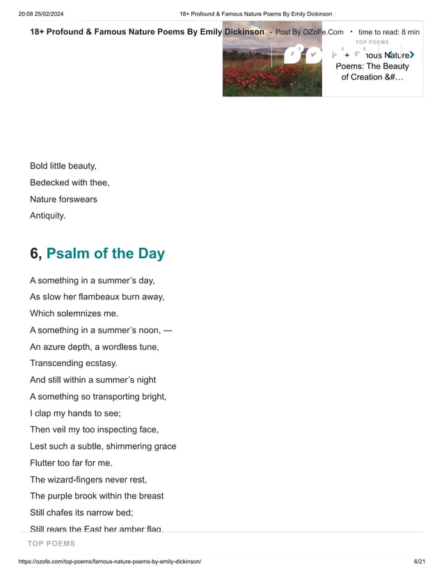 18+ Profound & Famous Nature Poems By Emily Dickinson.pdf