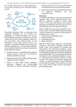 Role of Cloud Computing in Healthcare Systems | PDF