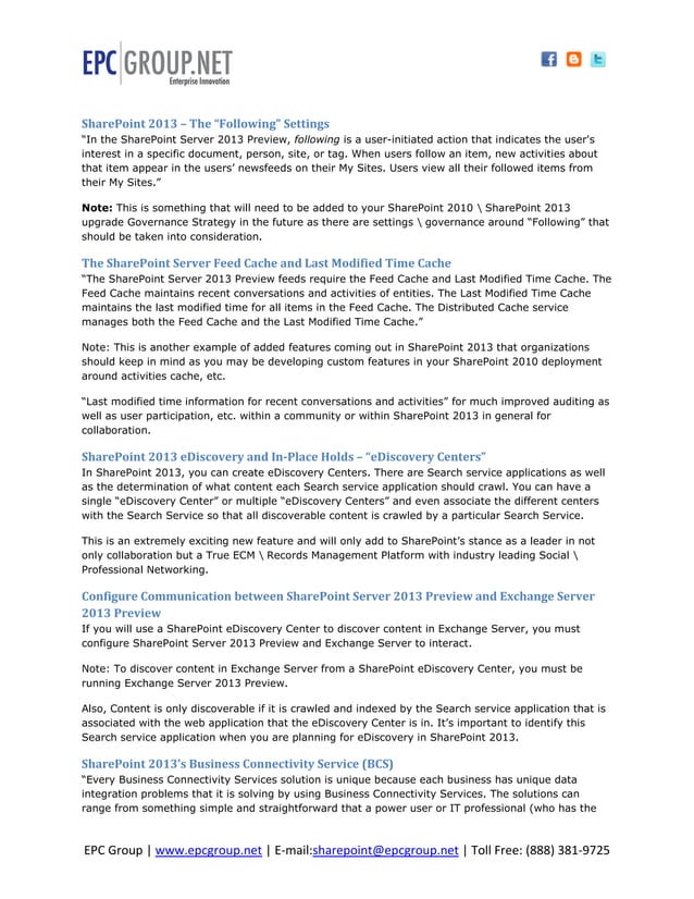 18 SharePoint Best Practice and In-Depth Methodologies - EPC Group | PDF
