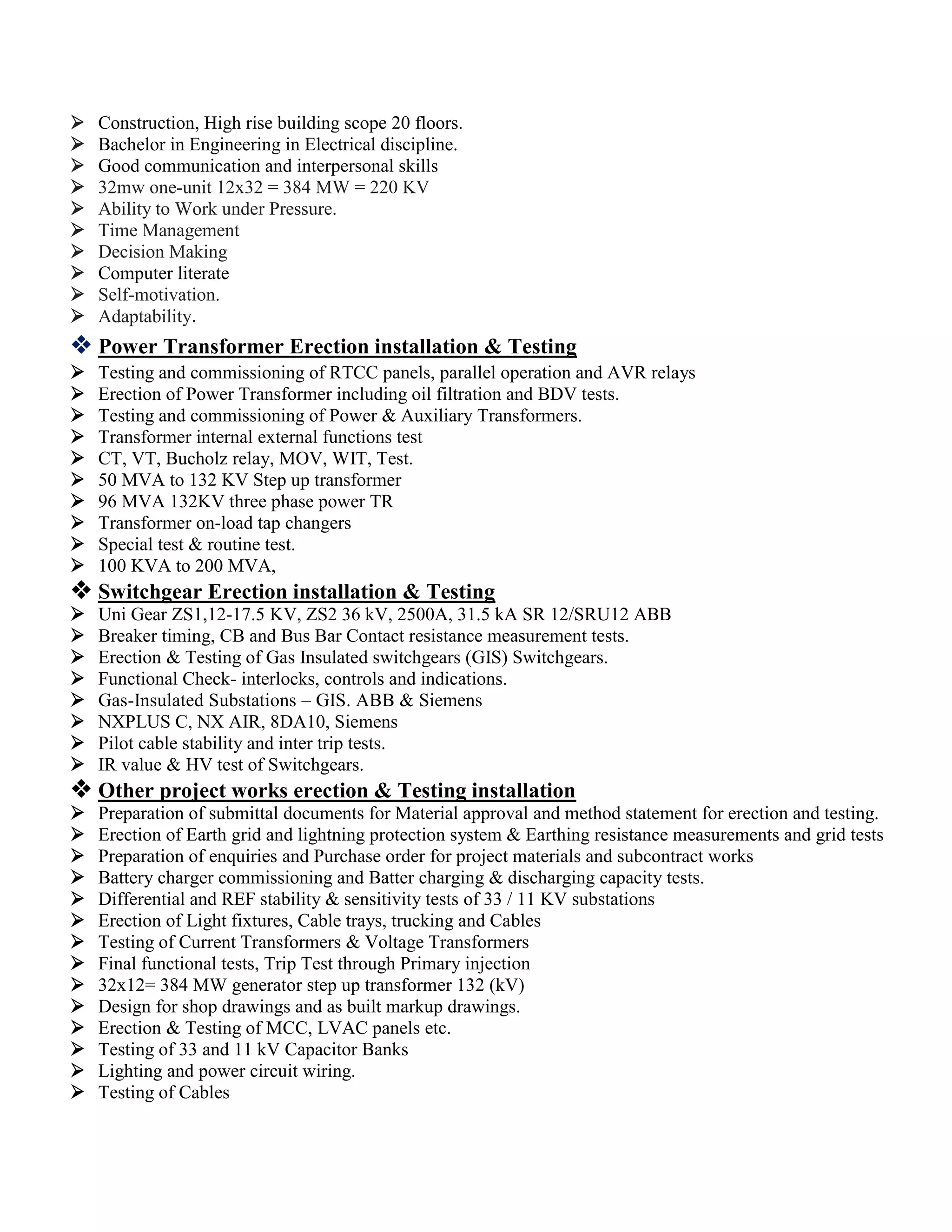 Electrical Engineer | PDF | Civil Engineering Industry | Industries