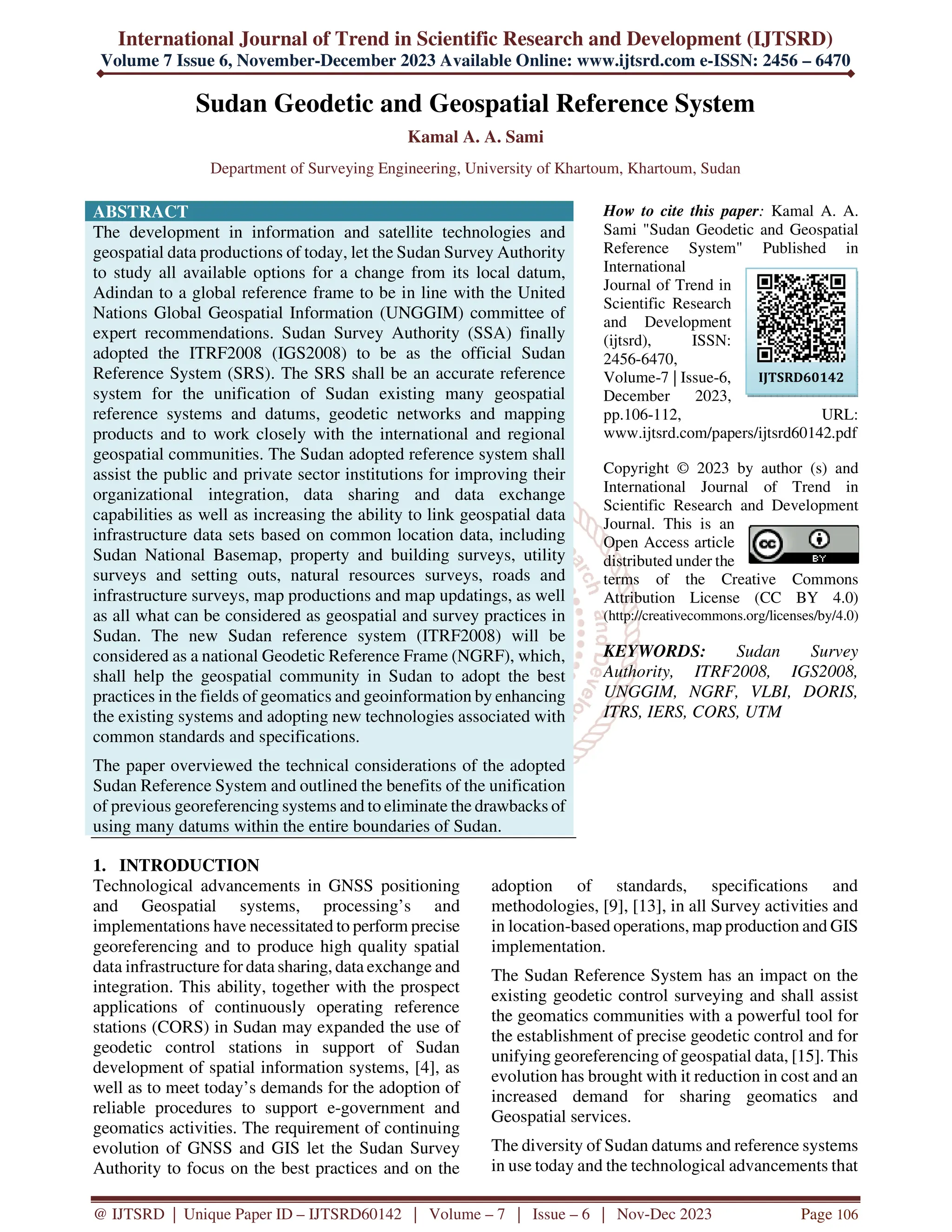 Sudan Geodetic and Geospatial Reference System | PDF | Geography | Science