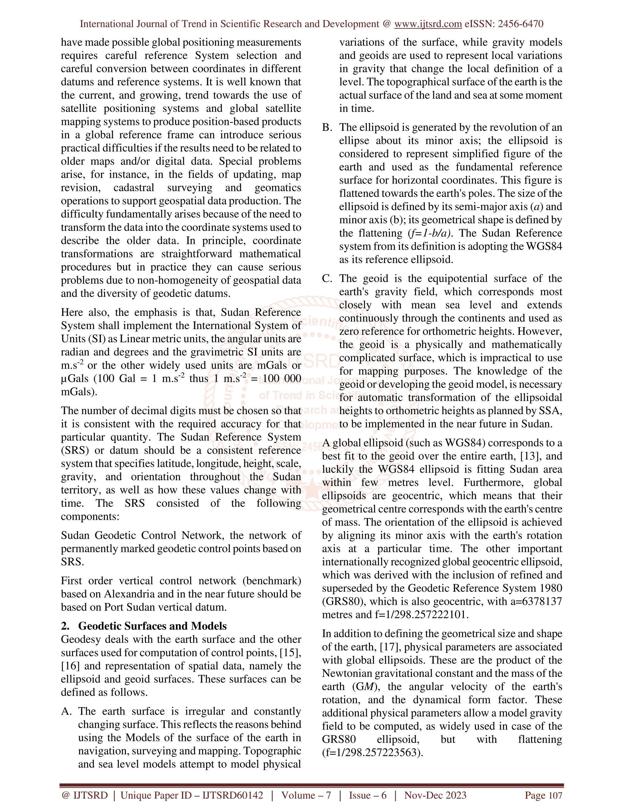 Sudan Geodetic and Geospatial Reference System | PDF