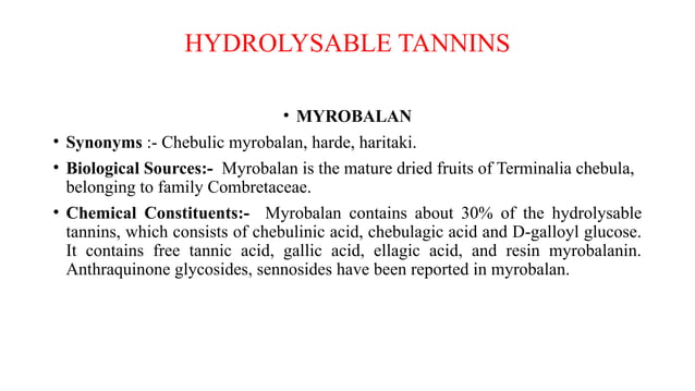 Tannins Occurrence Distribution Isolation Identification Test Pptx