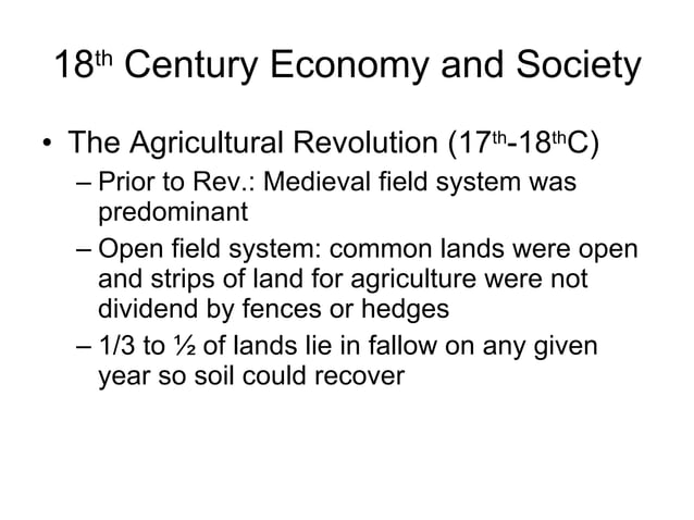 18th Century Economy And Society | PPT