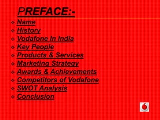 Vodafone- Telecommunication company | PPT