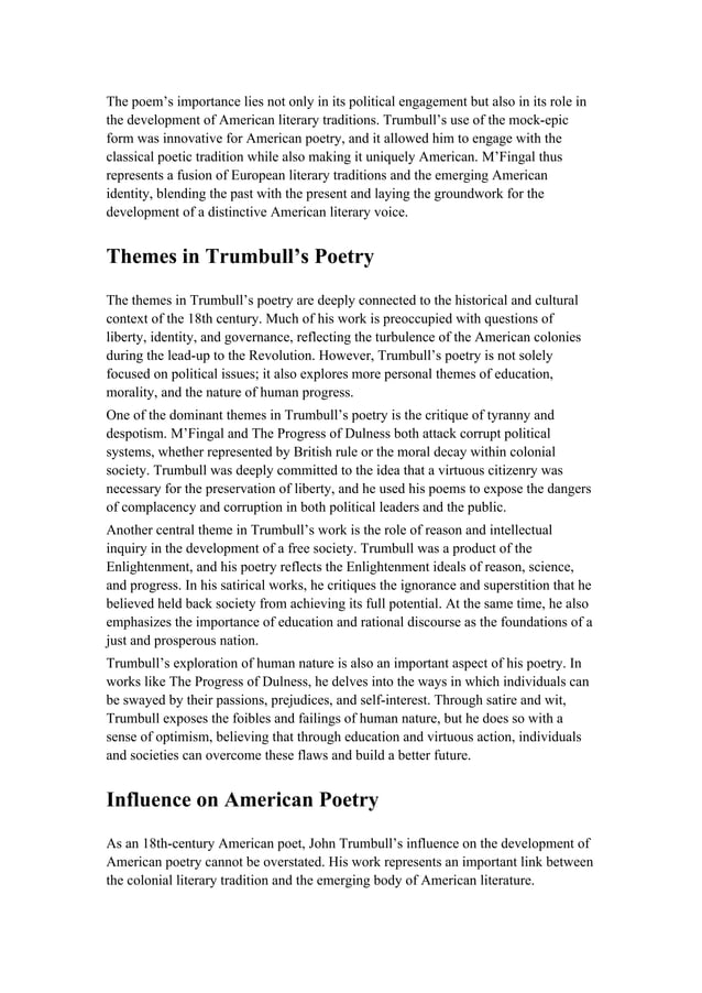 18th Century American Poet John Trumbull.docx