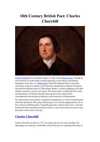18th Century British Poet Charles Churchill.docx