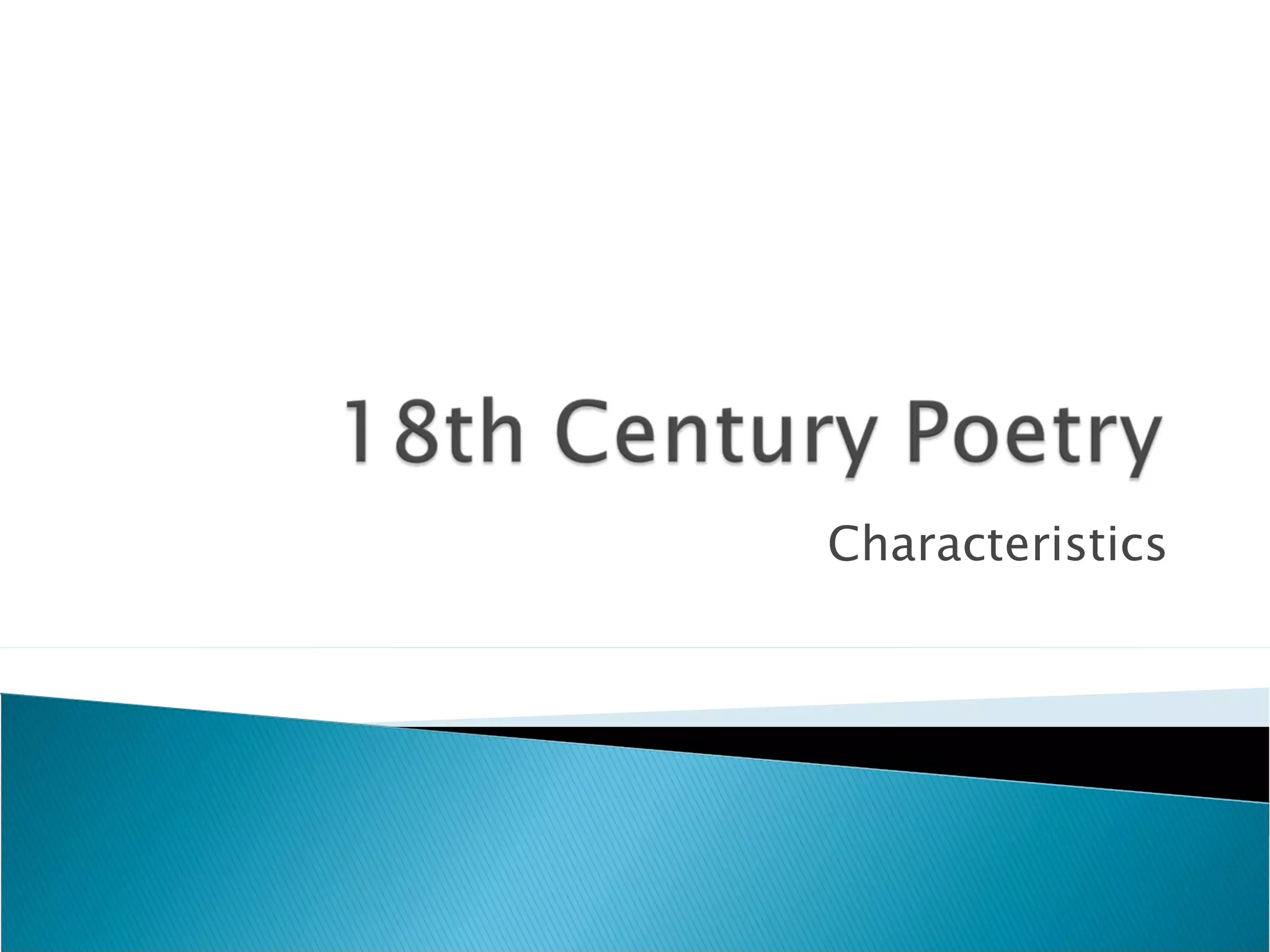 18th century poetry | PPT