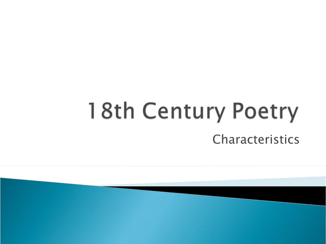18th century poetry | PPT