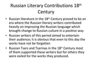 18th Century Russian Literature | PPT