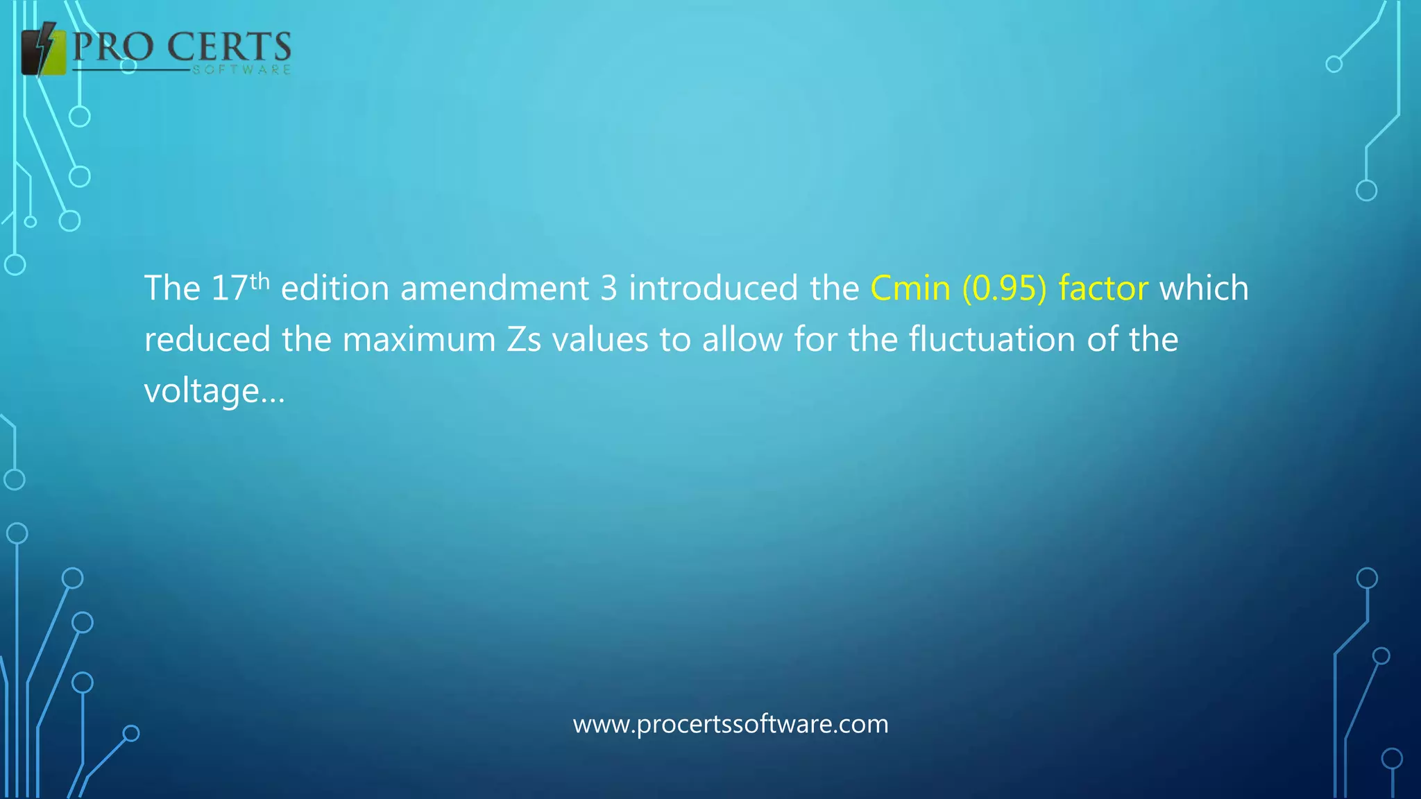 18th Edition max zs values BS7671 | PPTX