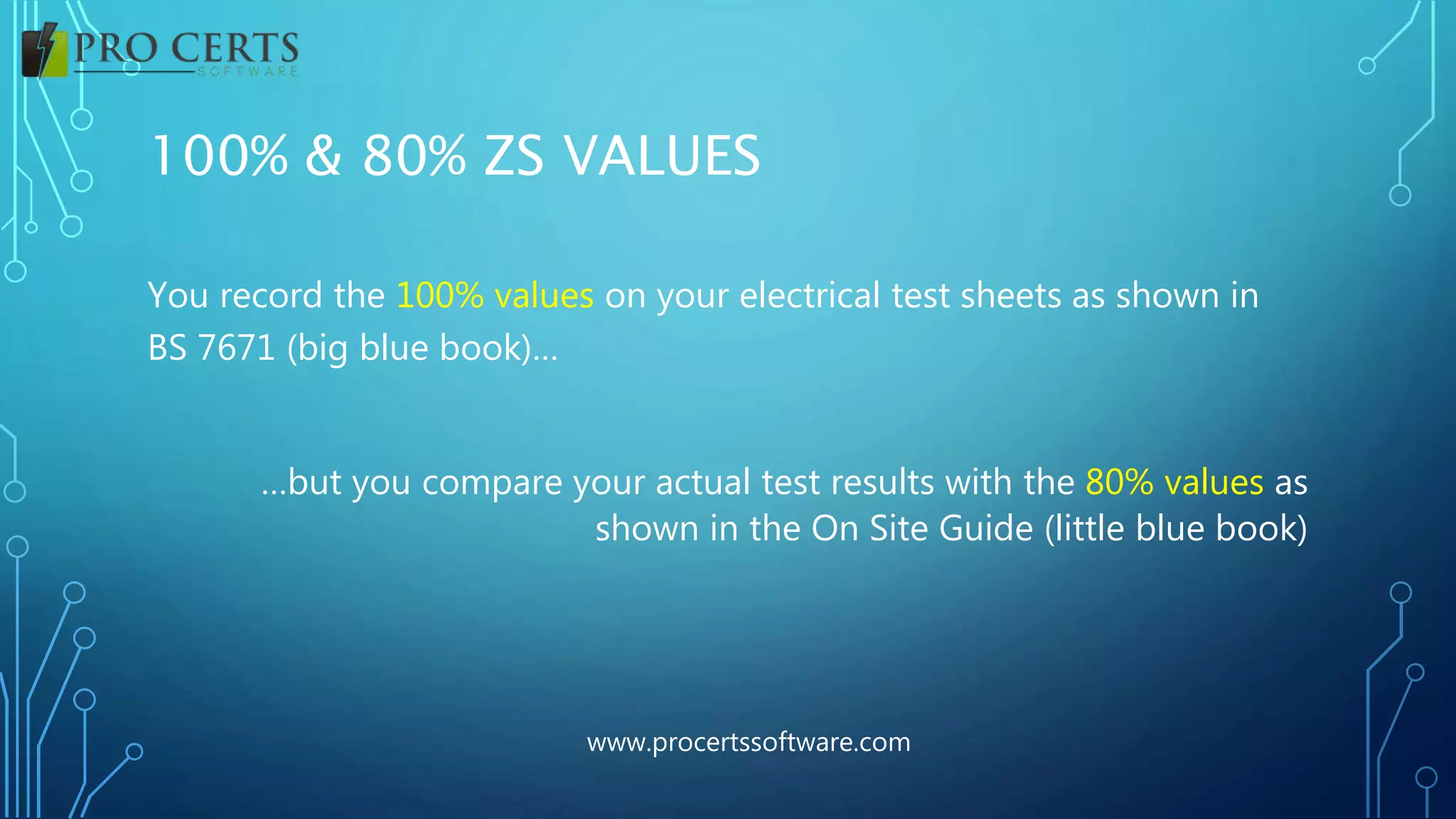 18th Edition max zs values BS7671 | PPTX