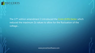 18th Edition max zs values BS7671 | PPTX