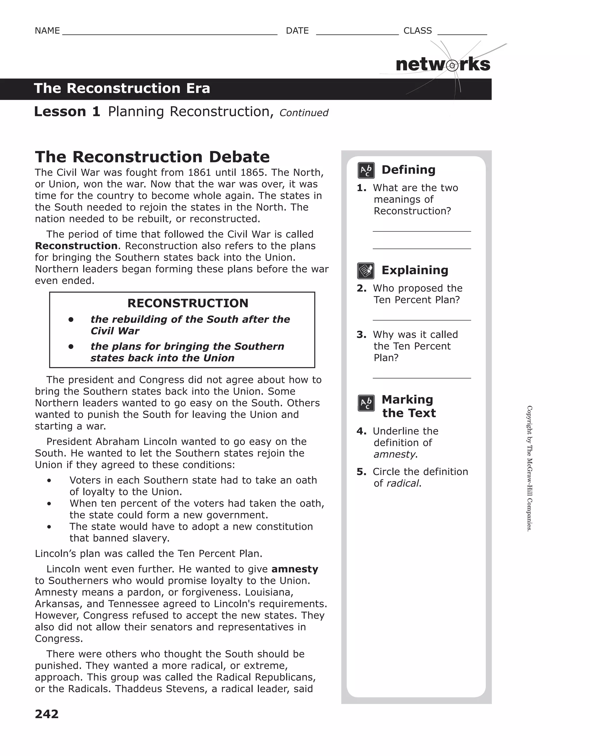 18the reconstruction era | PDF