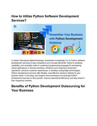Maximizing Python Software Development Services for Business Success | PDF