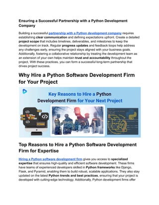 Maximizing Python Software Development Services for Business Success | PDF
