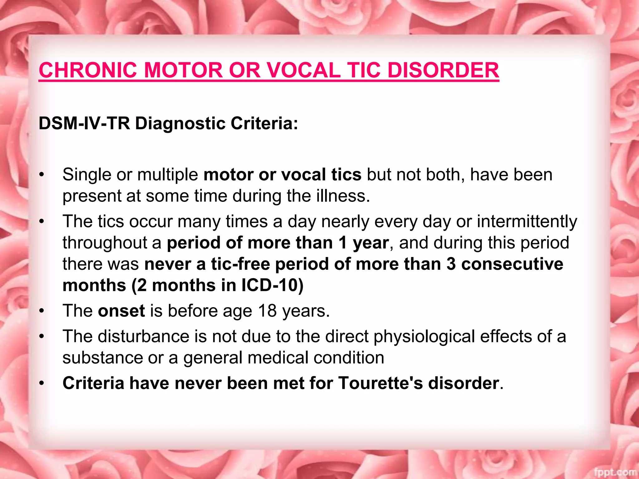 tic disorder | PPTX
