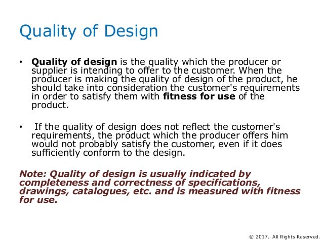 Quality Aspects of Product and Process Design