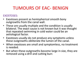Tumours of External Auditory Canal and Middle Ear | PPTX