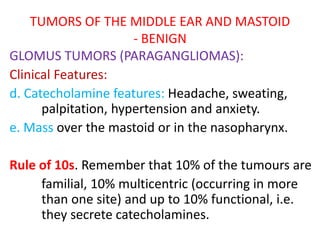 Tumours of External Auditory Canal and Middle Ear | PPTX