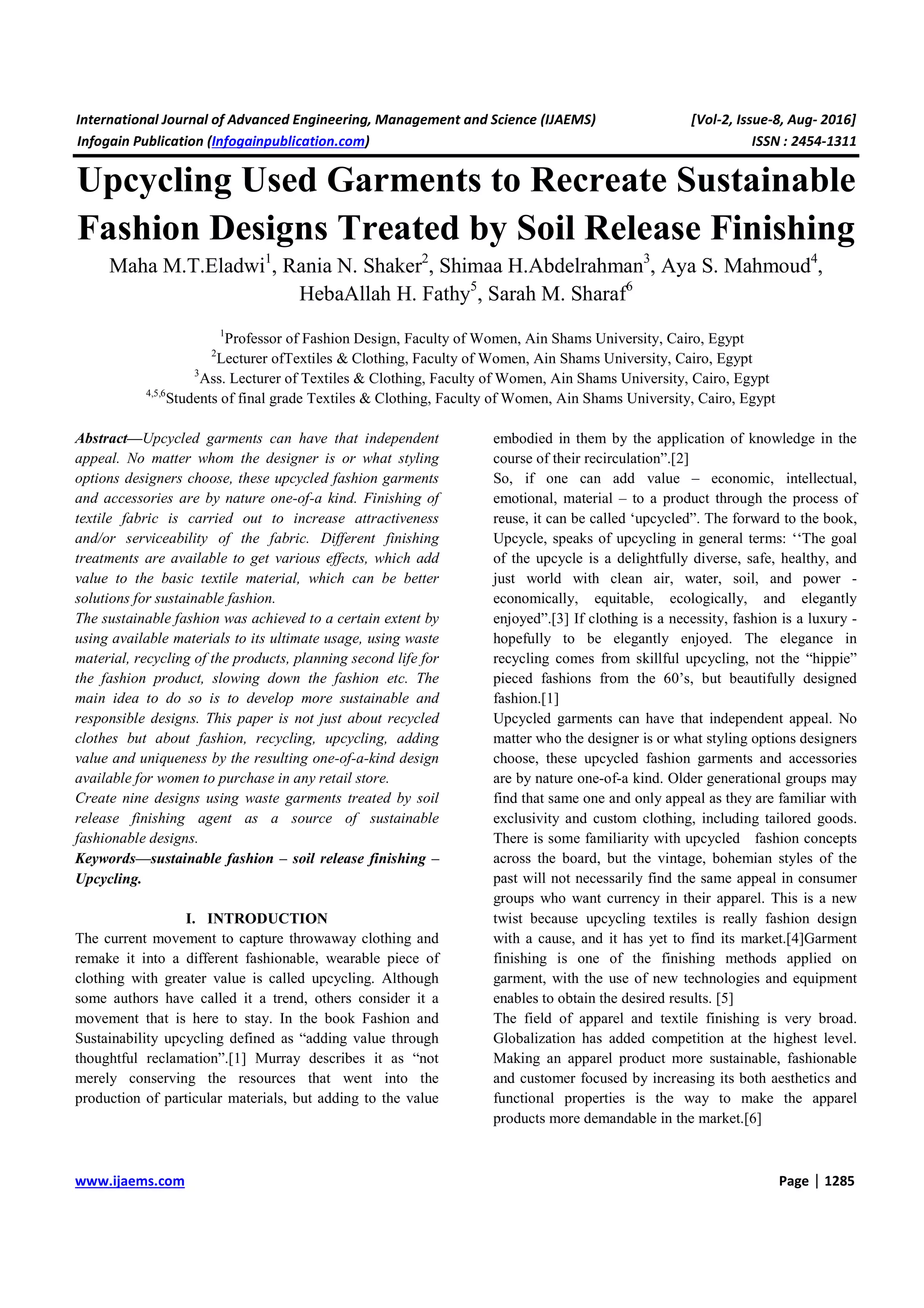upcycling used garments to recreate sustainable fashion designs treated ...