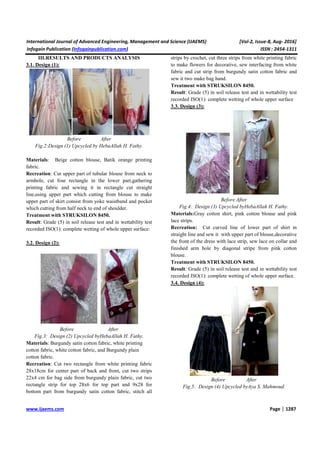 upcycling used garments to recreate sustainable fashion designs treated ...