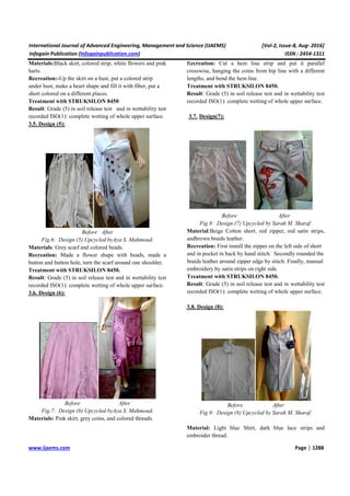 upcycling used garments to recreate sustainable fashion designs treated ...