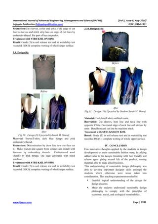 upcycling used garments to recreate sustainable fashion designs treated ...