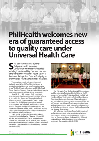 19 0227 phil-health welcomes uhc | PDF
