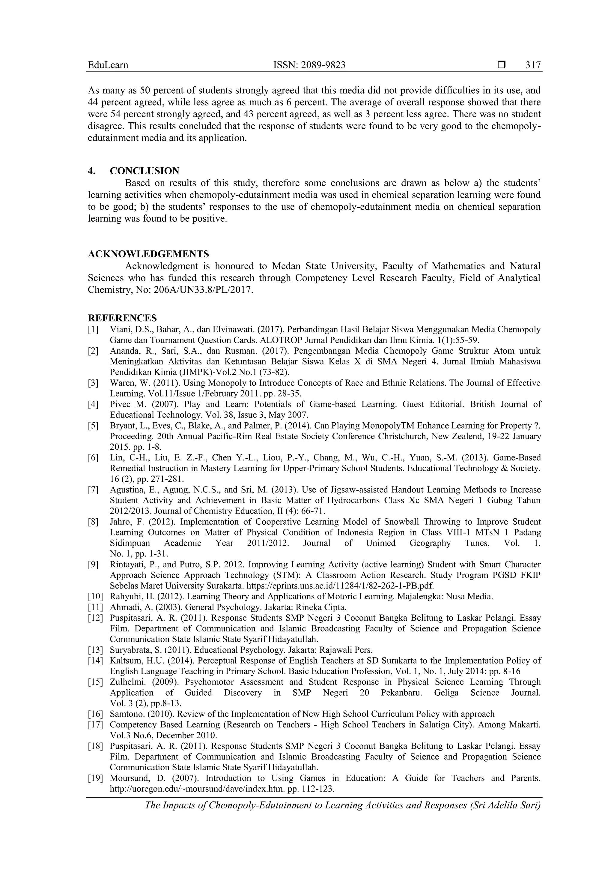 The Impacts of Chemopoly-Edutainment to Learning Activities and ...