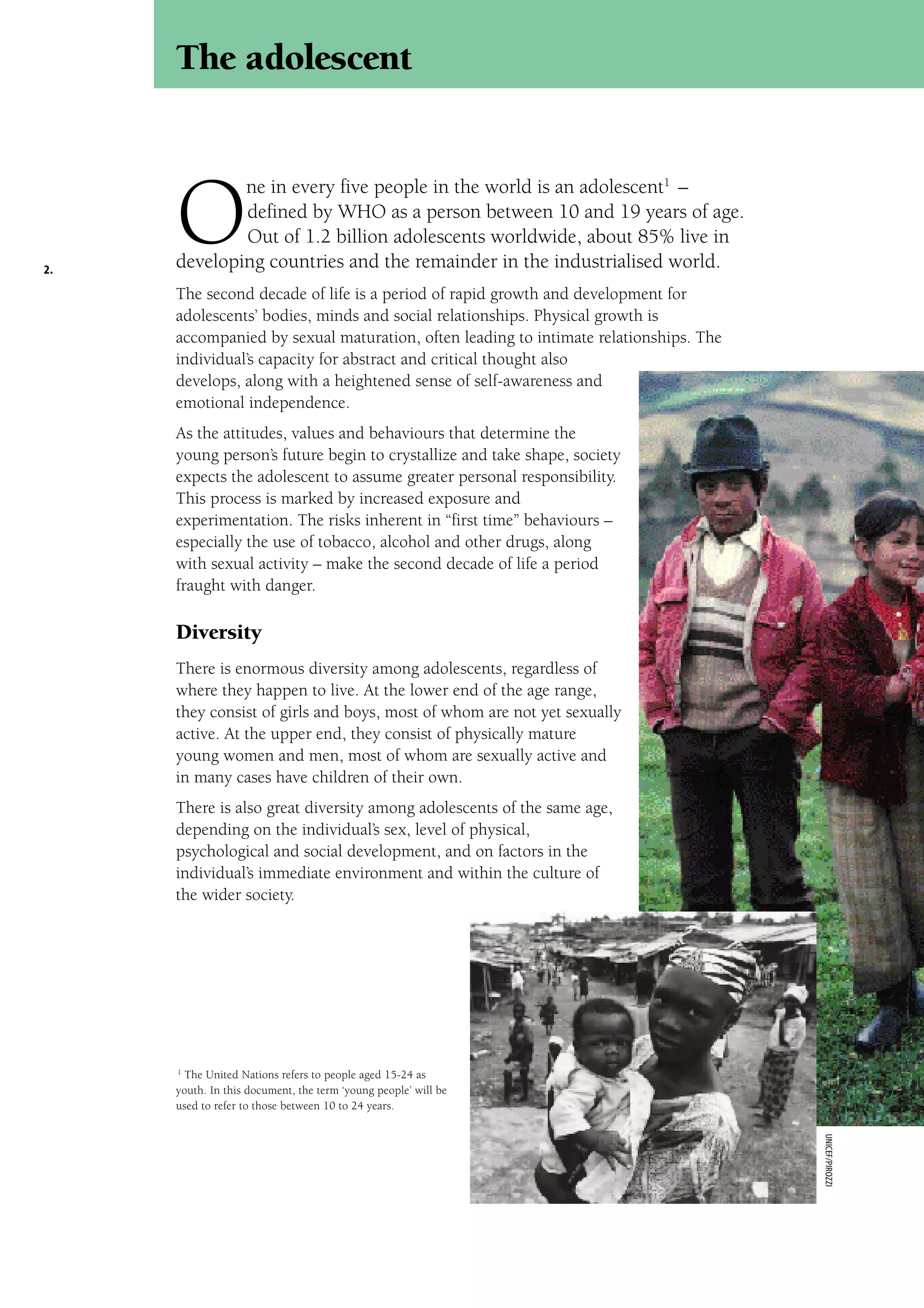 “The second decade: Improving adolescent health and development” (WHO ...