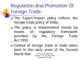 Trade Policy and Regulation of India | PDF