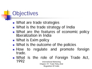 Trade Policy and Regulation of India | PDF