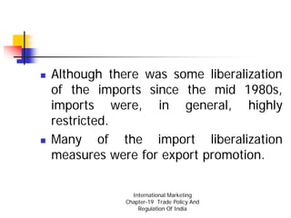 Trade Policy and Regulation of India | PDF