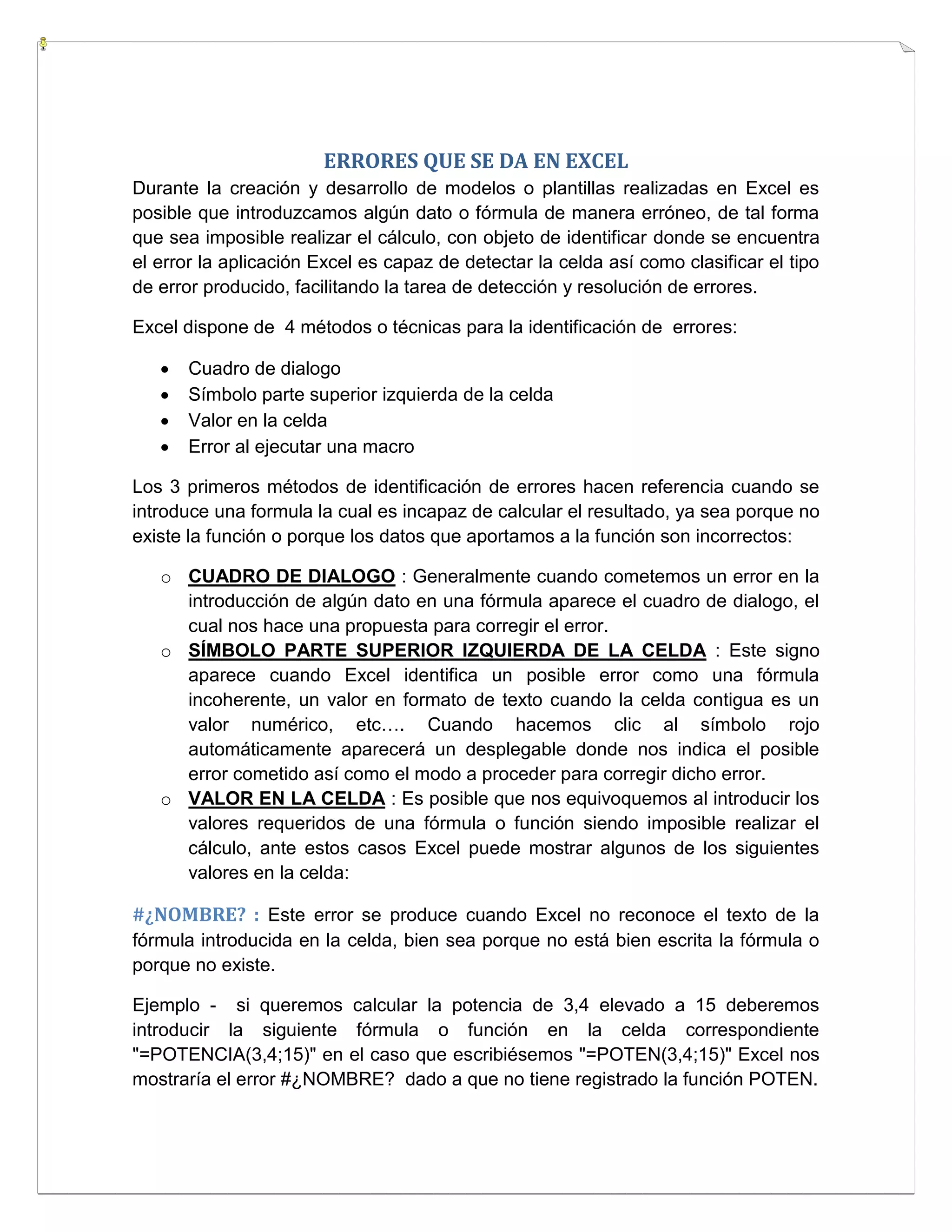 19.errores en excel | PDF