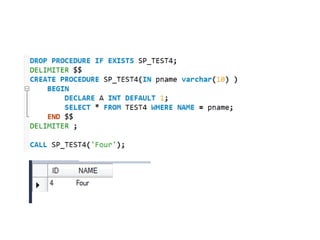mysql stored procedure | PPT