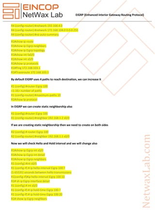 EIGRP (enhanced interior gateway routing protocol) | PDF