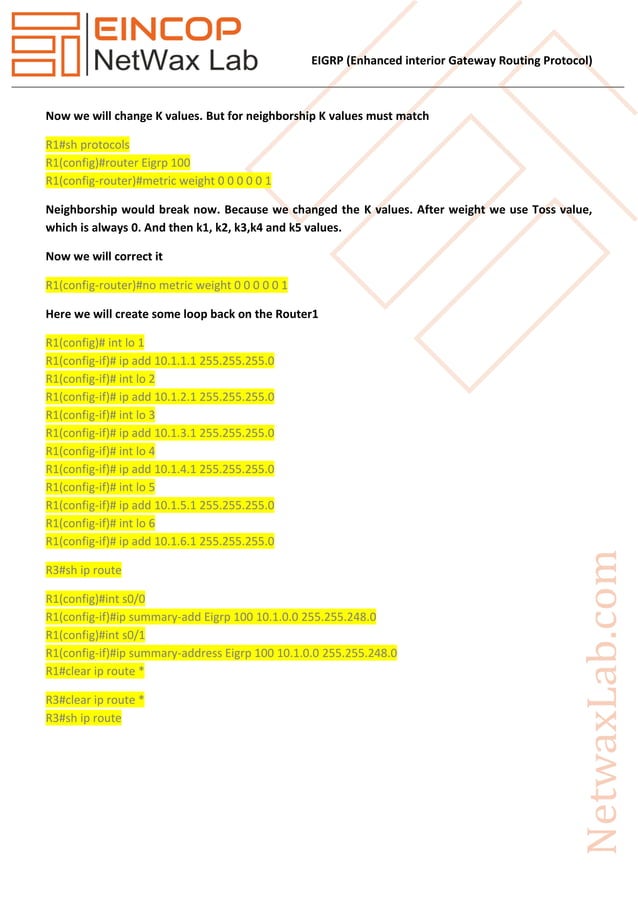 EIGRP (enhanced interior gateway routing protocol) | PDF | Computer Networking | Computing