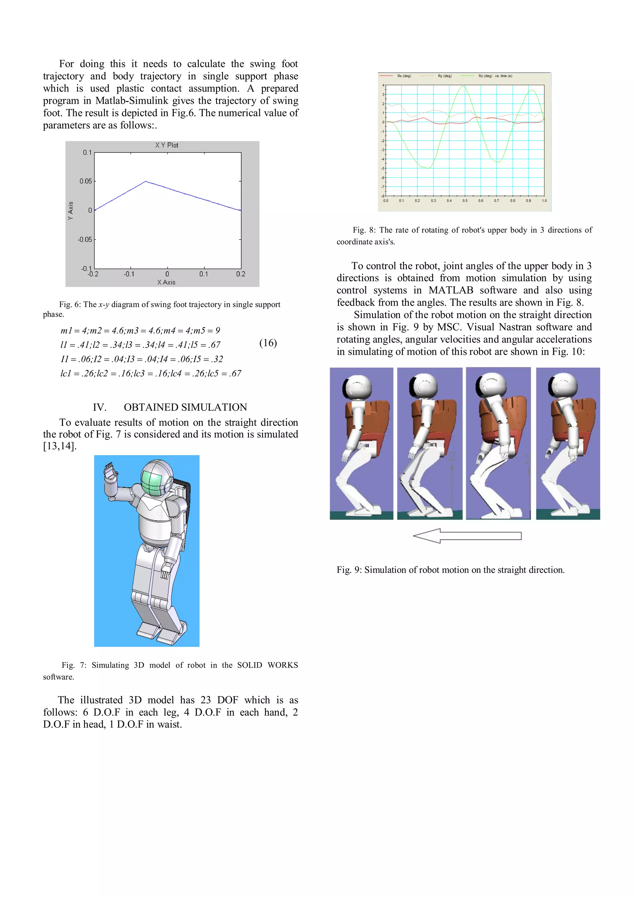 simuliton of biped walkinng robot using kinematics | PDF